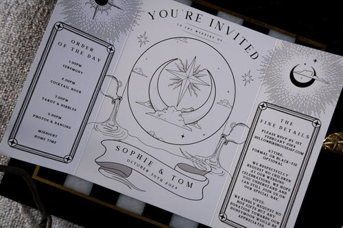 Star' Tarot Style Gatefold Wedding Invitation | Wedding Invite