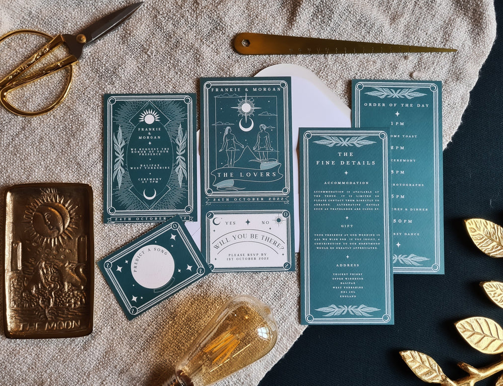 'The Lovers' Tarot Full Invitation with RSVP Card & Envelopes